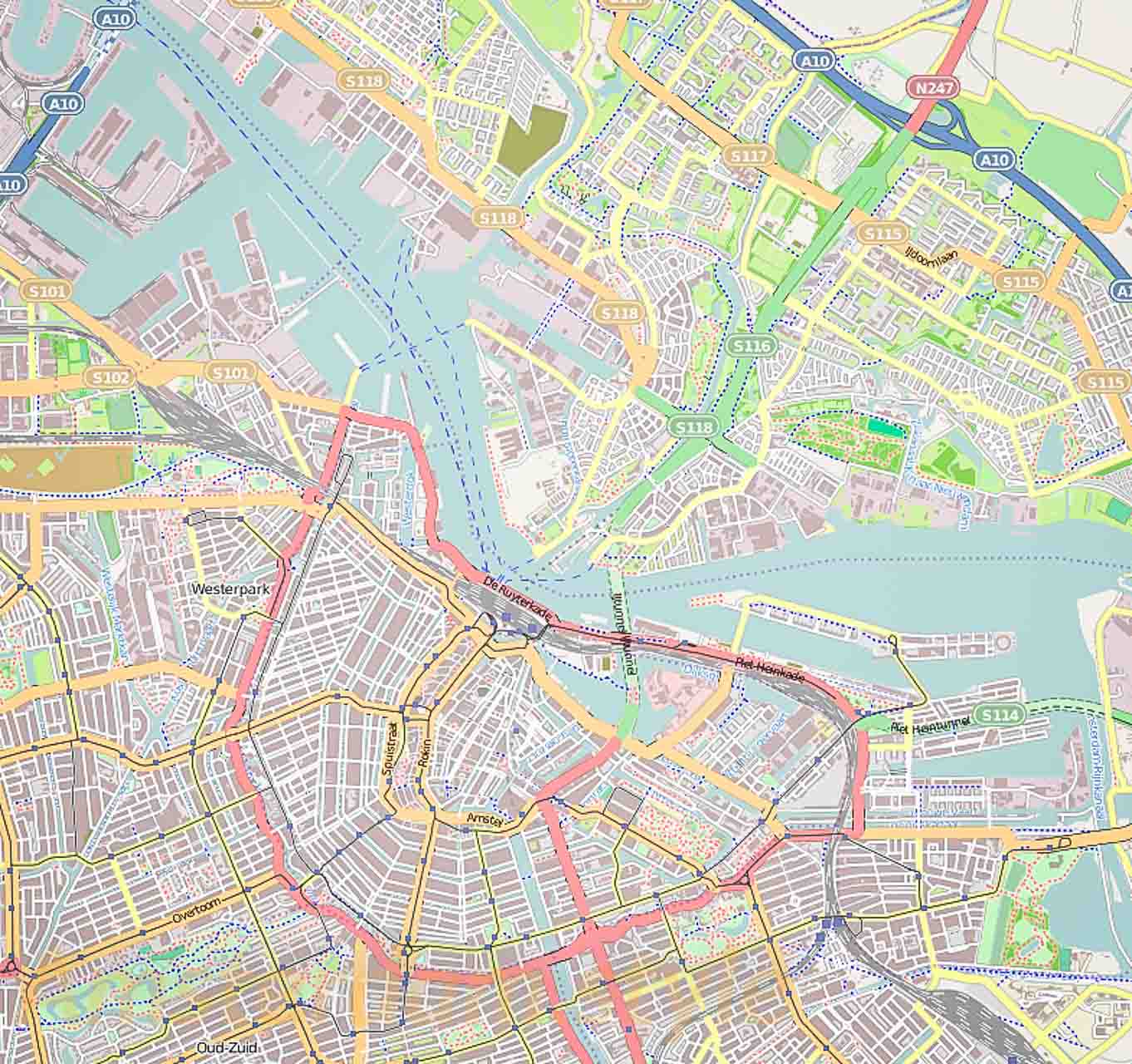 Zommez dans la carte d'Amsterdam interactive pour visiter Amsterdam